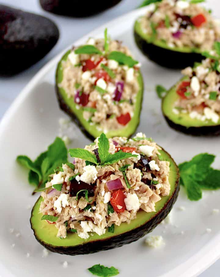 Greek Tuna Stuffed Avocados – Nutritious Deliciousness