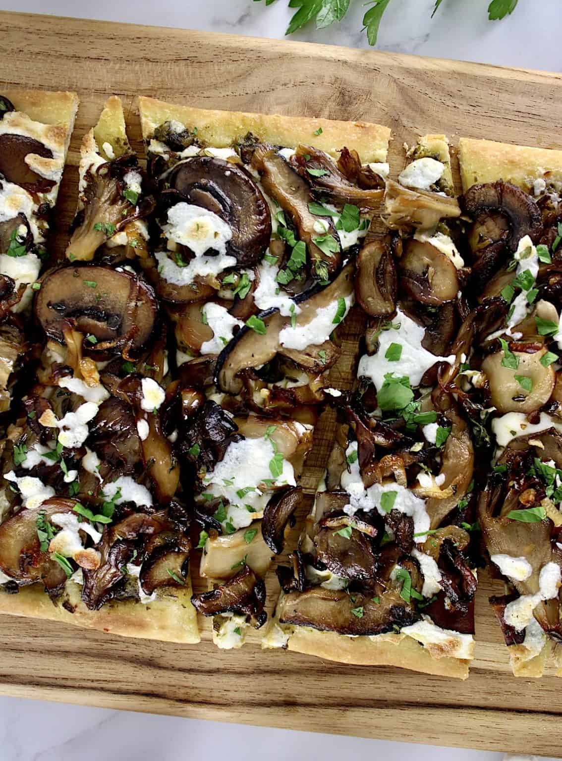 Wild Mushroom Pesto Flatbread – Nutritious Deliciousness