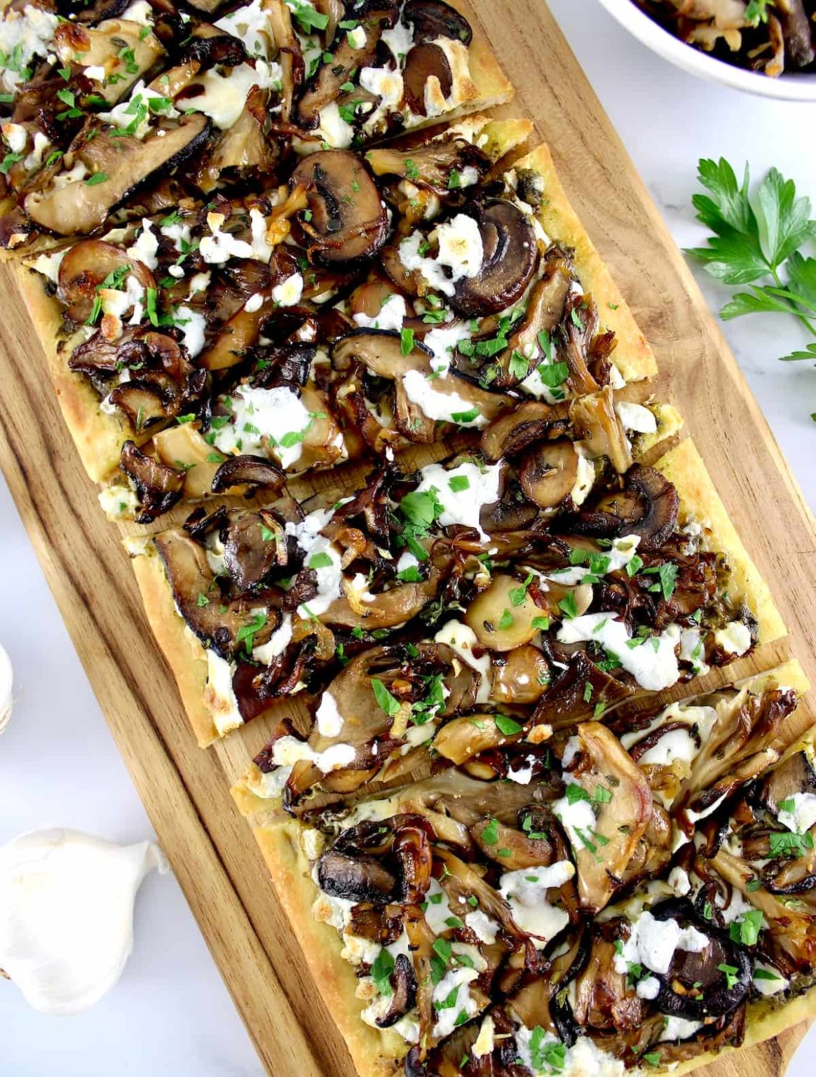 Wild Mushroom Pesto Flatbread – Nutritious Deliciousness