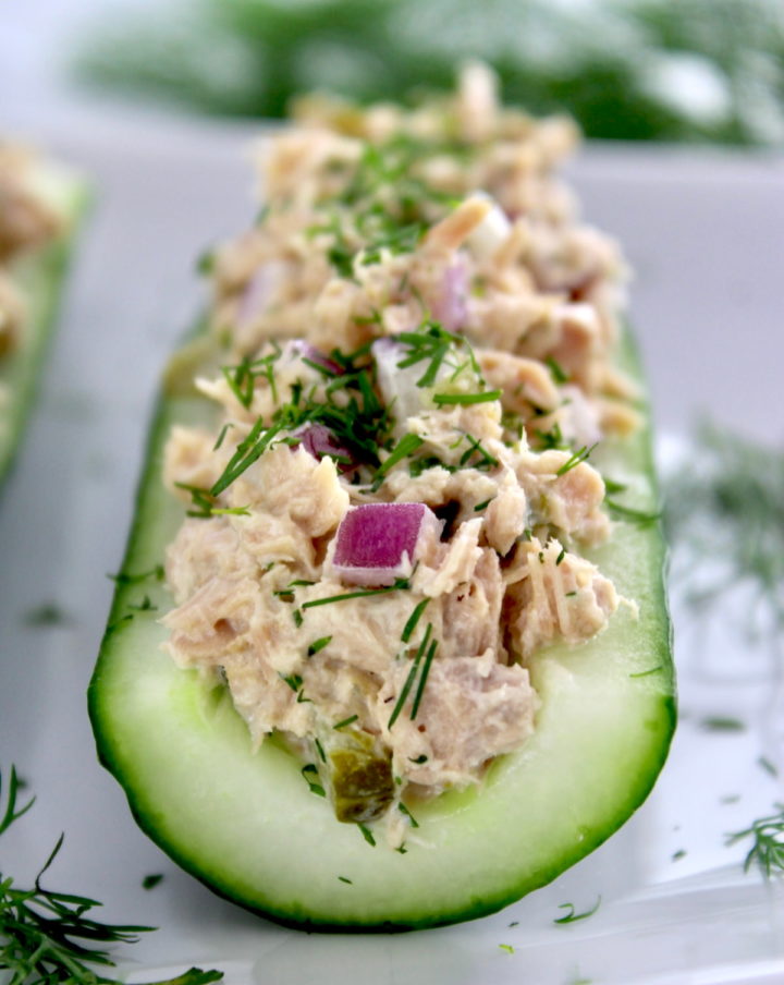 Dill Pickle Tuna Cucumber Boats – Nutritious Deliciousness
