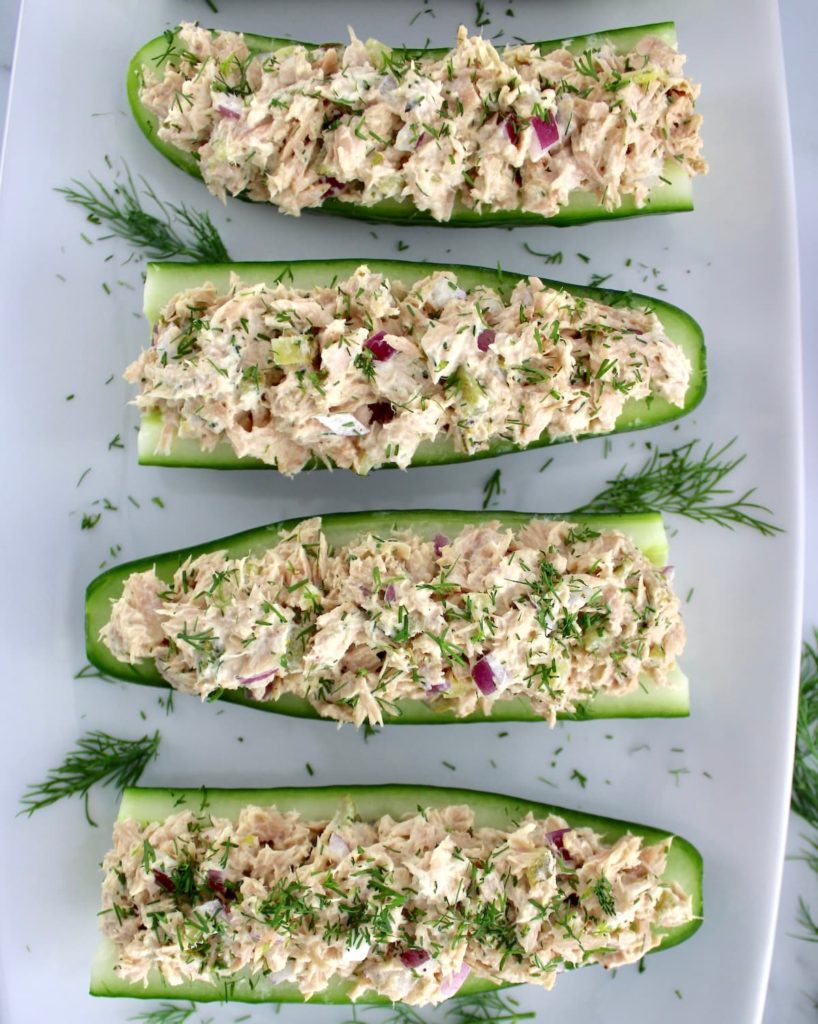 Dill Pickle Tuna Cucumber Boats – Nutritious Deliciousness