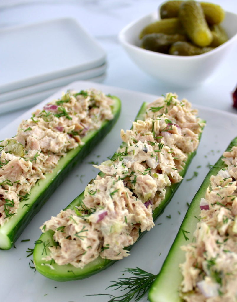 Dill Pickle Tuna Cucumber Boats – Nutritious Deliciousness