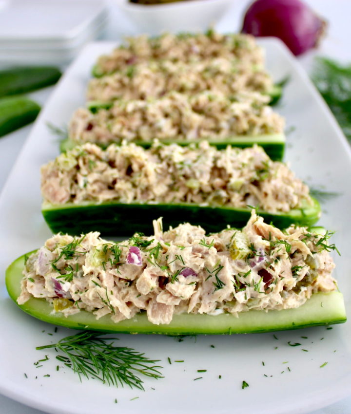 Dill Pickle Tuna Cucumber Boats – Nutritious Deliciousness